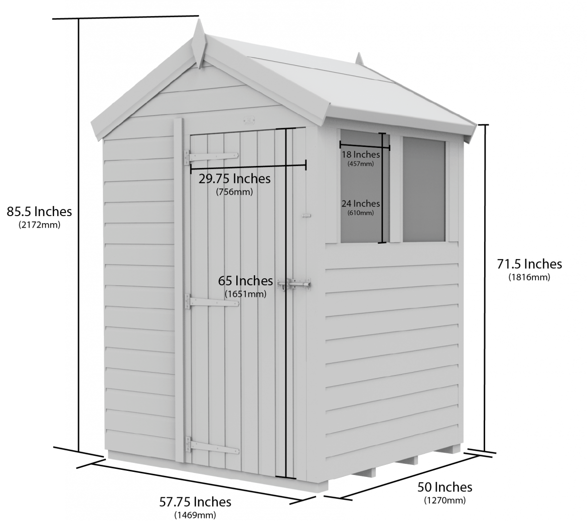 5ft x 4ft Apex Shed | TAFS Garden Co. Telford, Shropshire