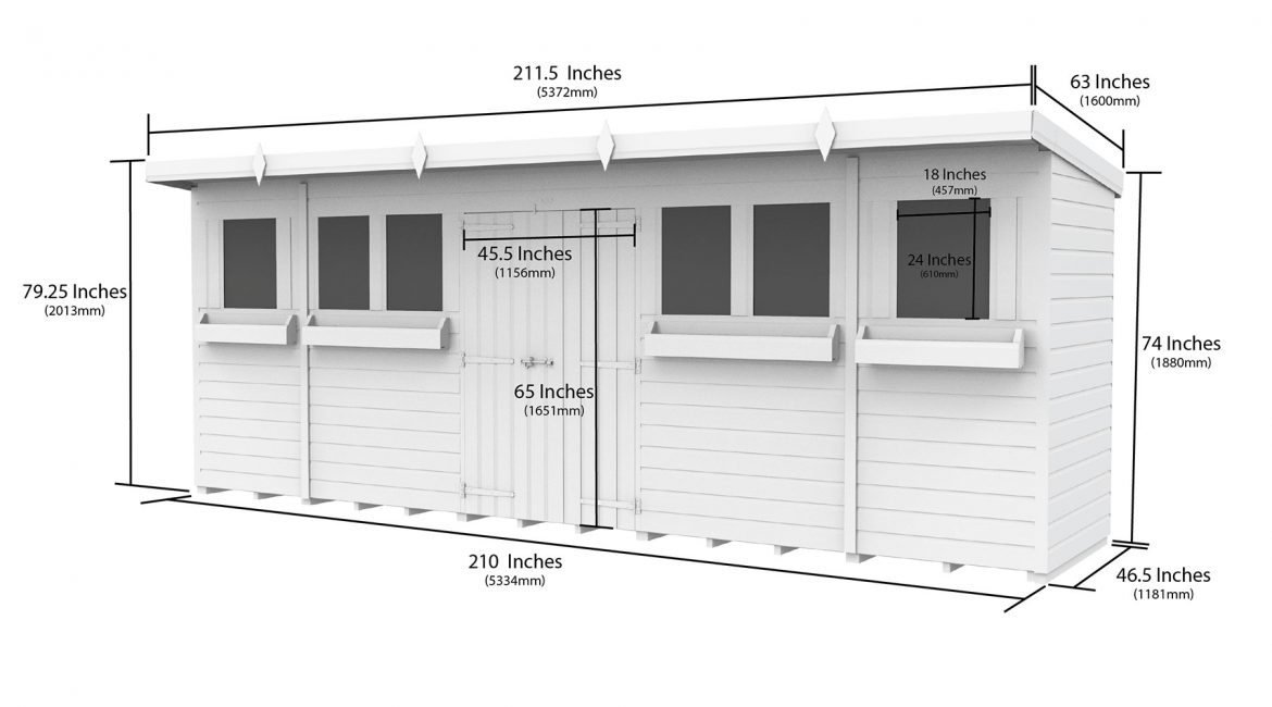 18ft x 4ft Pent Summer Shed | TAFS Garden Co. Telford, Shropshire
